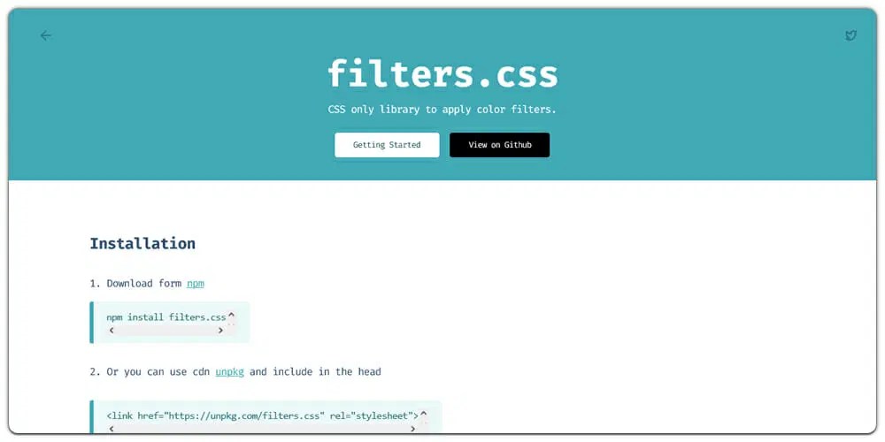 Css Filter Generators Libraries Css Author