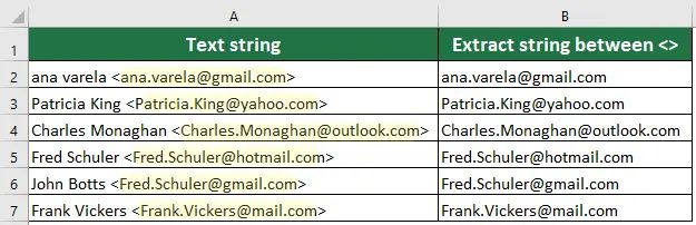 How to extract string between two different characters in Excel?