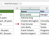 Excel Textsplit Function
