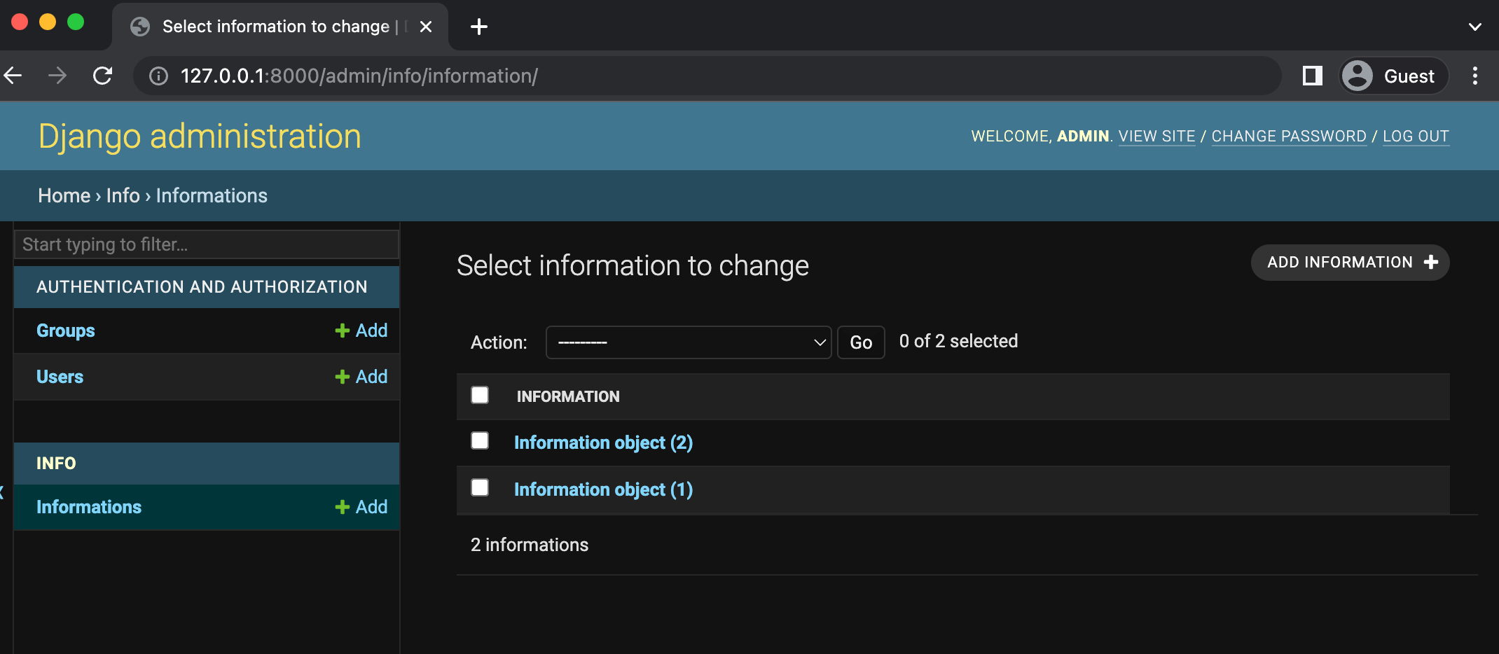 Django Admin Registering Models Customizing Admin Site