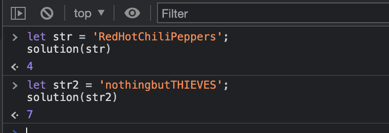 Javascript Exercises Basic 11 Counting Only Uppercase Letters From
