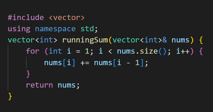 How To Solve Coding Challenge 1480 Running Sum Of 1d Array