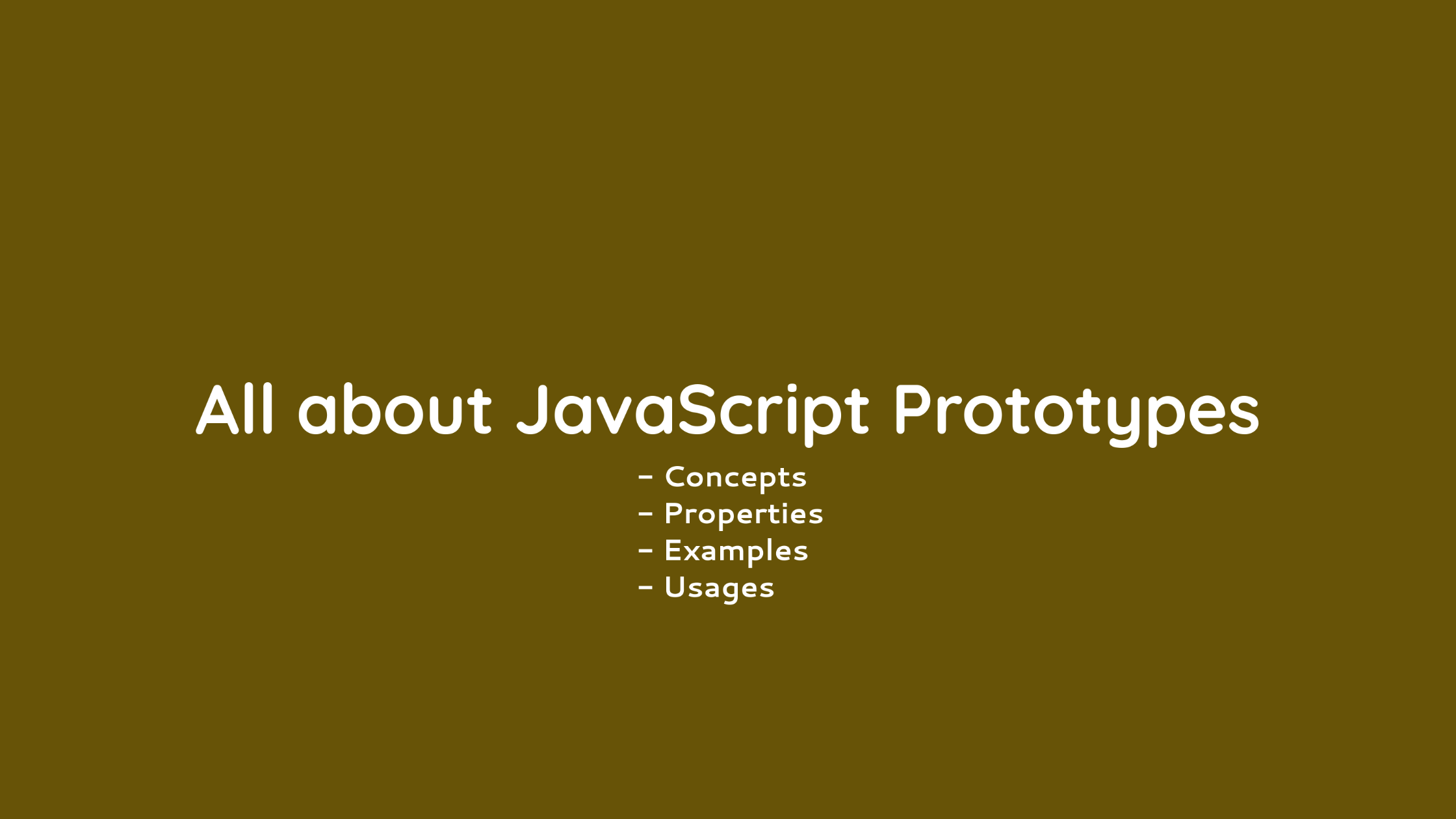 All About Javascript Prototypes
