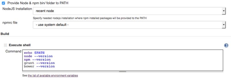 NodeJS | Jenkins plugin