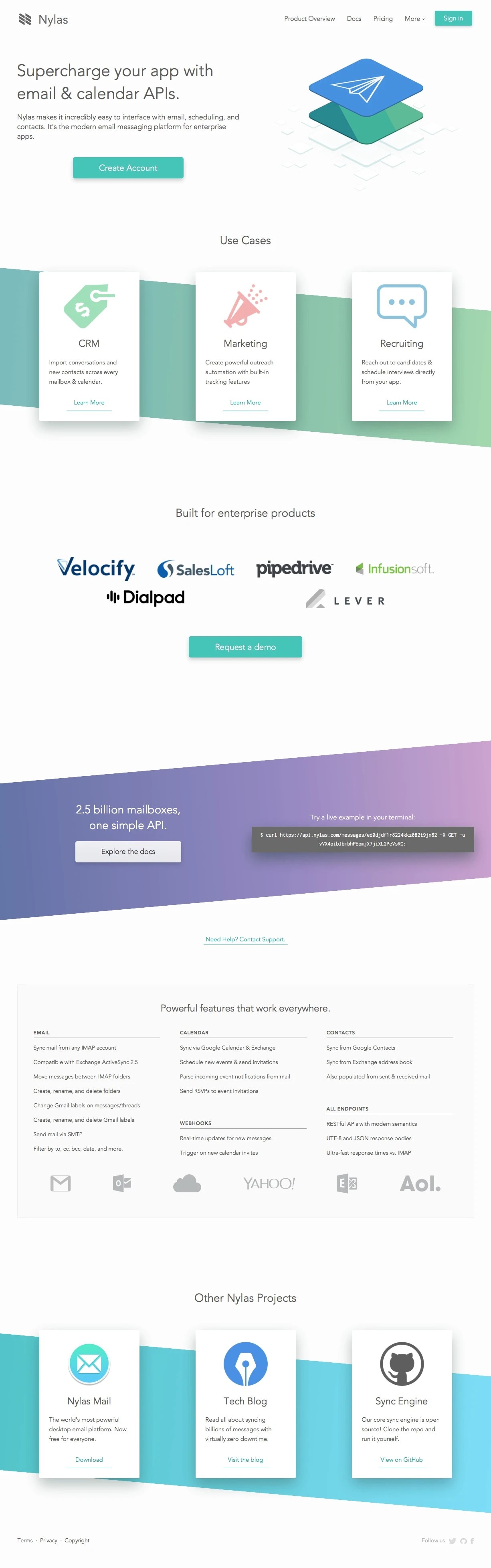 Nylas Mail Website Design Lapa Ninja
