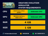 Creature Evolution Simulator System Requirements Pcgamebenchmark
