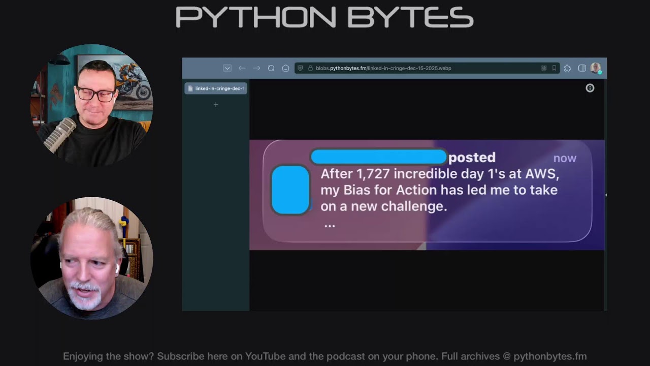 Episode 462 Linkedin Cringe Python Bytes Podcast