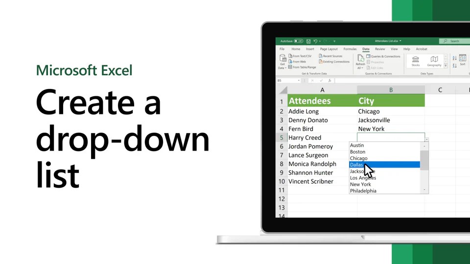 How To Create A Drop Down List In Excel