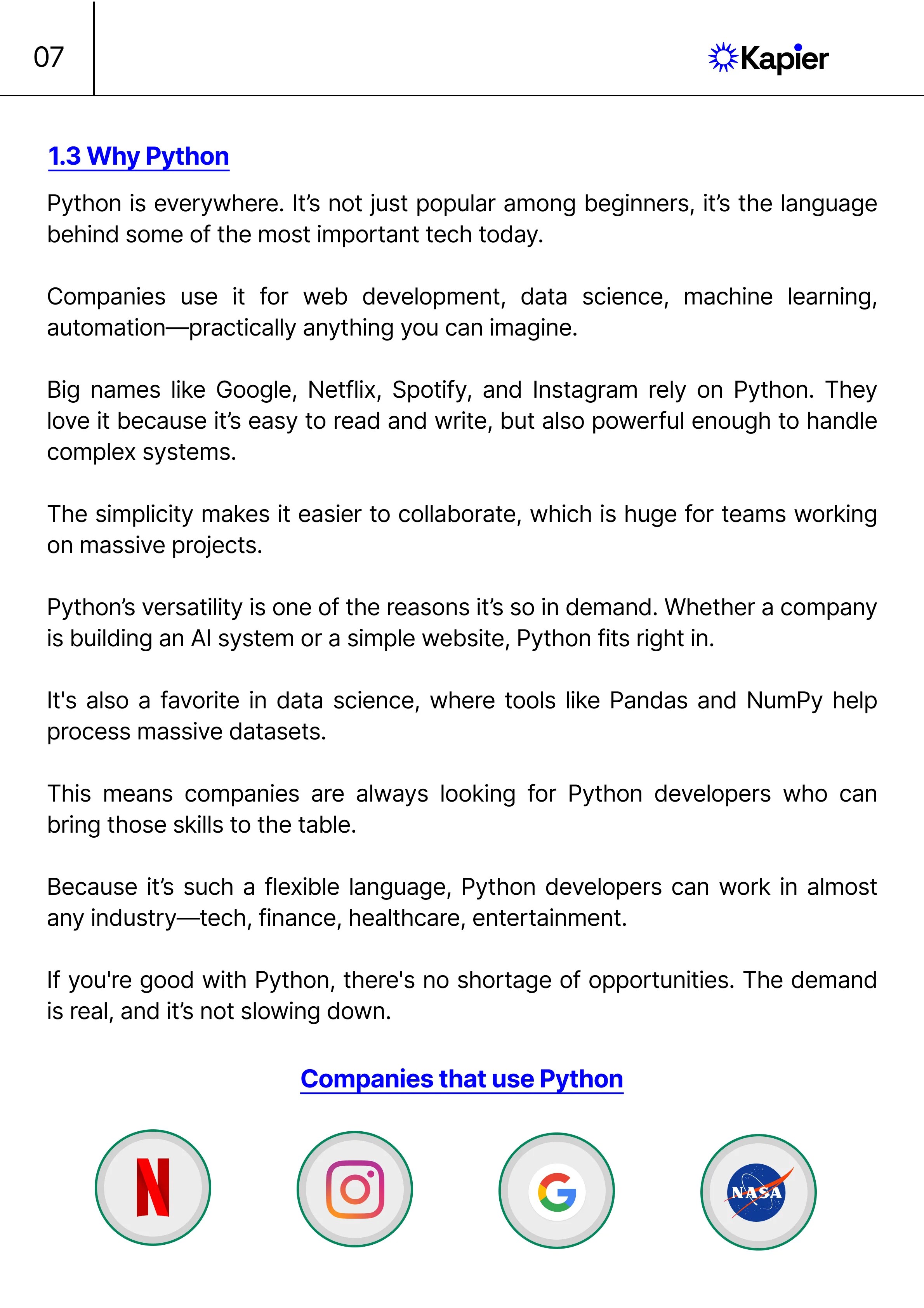 Interview Guide Python Kapier