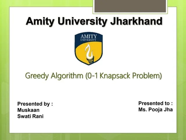 Greedy Algorithm For Computer Science Ppt