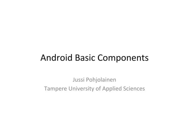 Android Basic Components Pdf