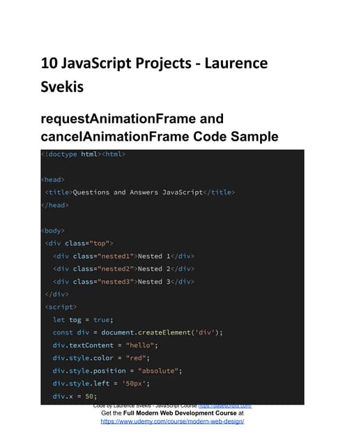 10 Java Script Projects Full Source Code Pdf