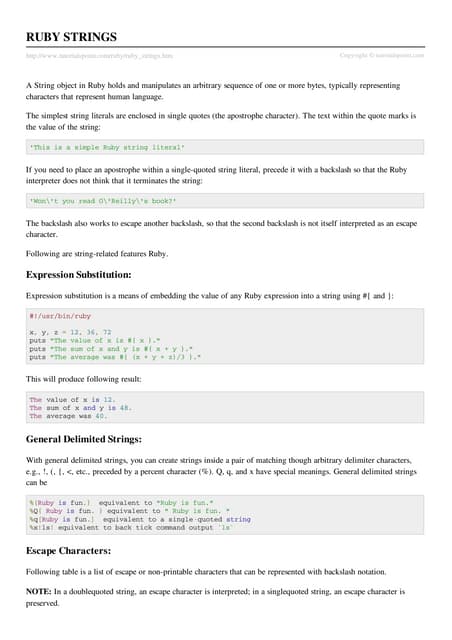 14 Ruby Strings Pdf