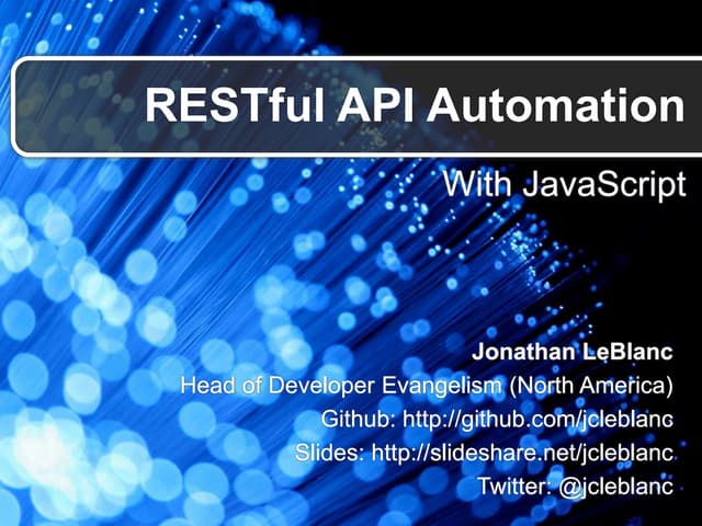 Restful Api Automation With Javascript Pptx