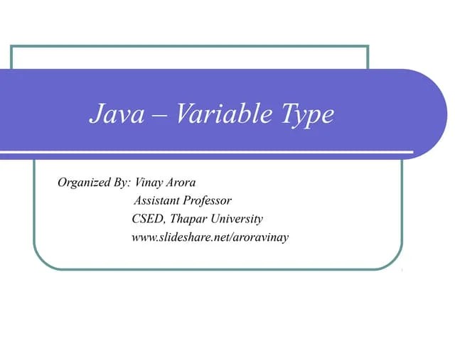 3 Java Variable Type Ppt