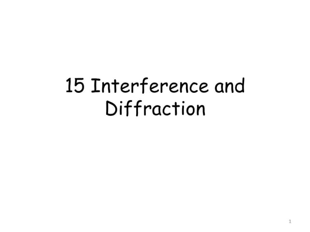 Interference And Diffraction In Light Waves Ppt