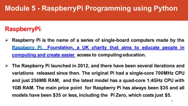 5 Iot Module 5 Raspberrypi Programming Using Python Pdf