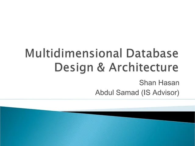 Multidimensional Database Design Architecture Ppt
