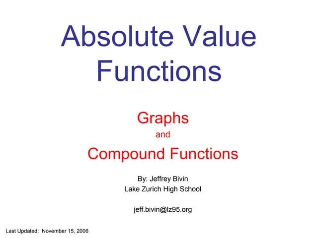 Absolute Value Function Ppt