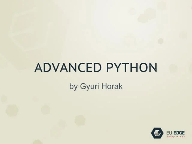 Advanced Python Pdf