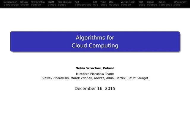 Algorithms For Cloud Computing Ppt