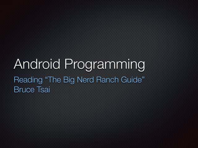 Android Programming Introduction Pdf