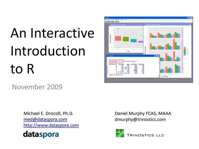 An Interactive Introduction To R Programming Language For Statistics
