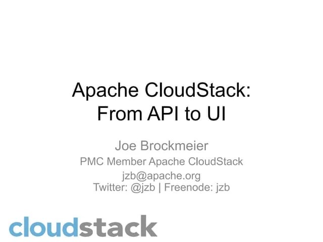 Apache Cloudstack From Api To Ui Pptx