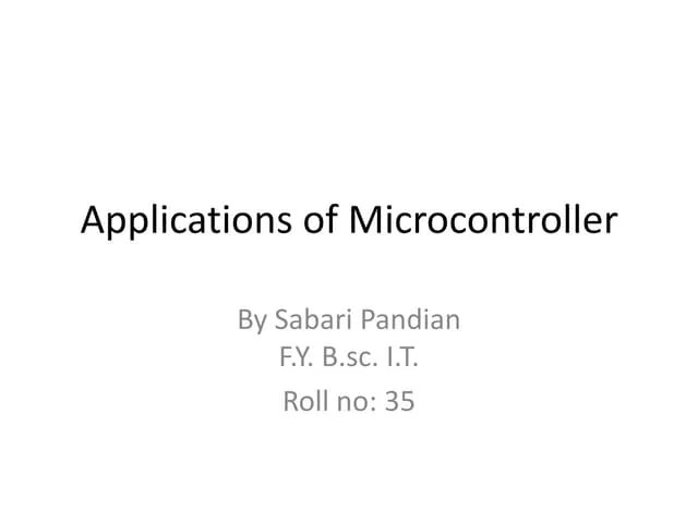 Application Of Microprocessor Pptx