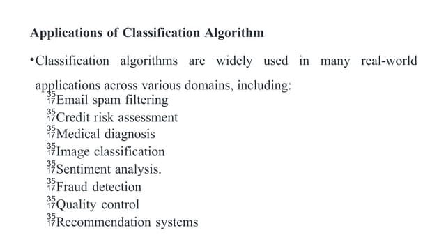 Applications Of Classification Algorithm Pptx