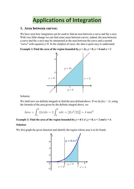 Applications Of Integration Pdf