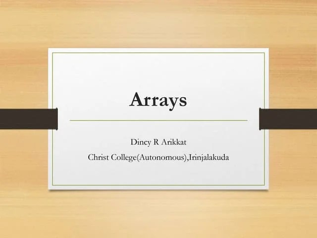 Array Ppt Ppt