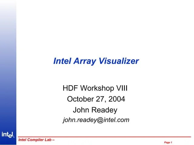 Intel Array Visualizer Ppt