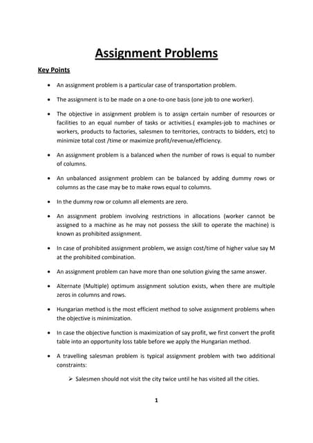 Assignment Problem Ppt Technology Computing