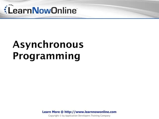 Asynchronous Programming Key Web Development Internet