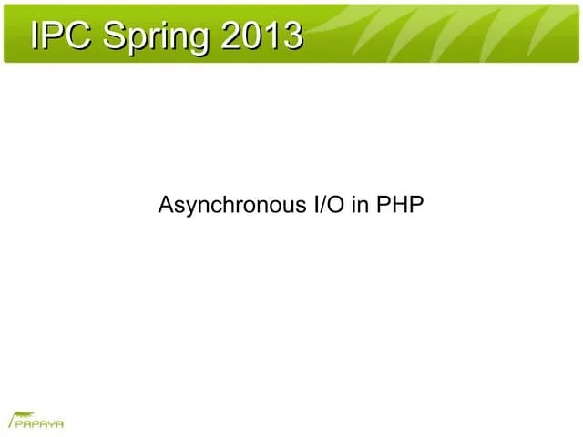 Asynchronous I O In Php Pdf