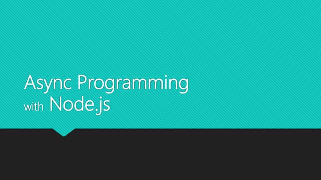Async Programming With Node Js