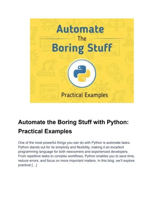 Python Automation Techniques Pdf