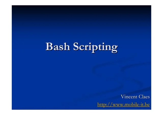 Bash Scripting Pdf