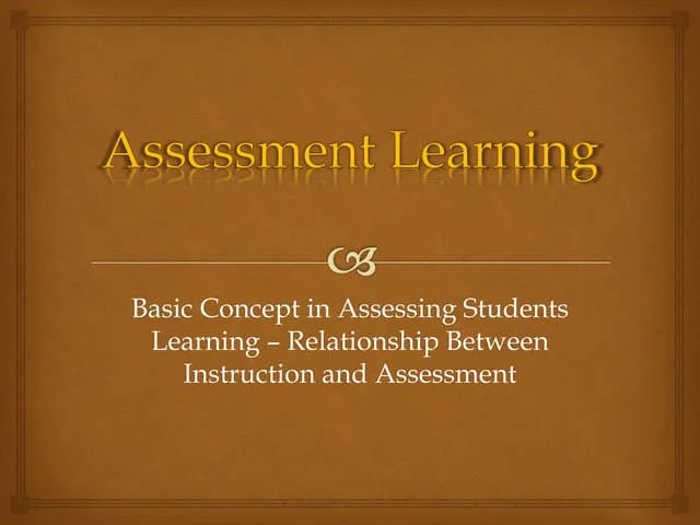 Basic Concepts In Assessing Student Learning Pptx