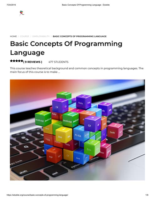 Basic Concepts Of Programming Language Edukite Pdf