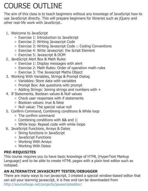 Basic Javascript Tutorial Pdf