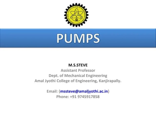 Pump Performance Presentation Pptx