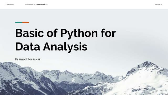 Basic Of Python For Data Analysis Pptx