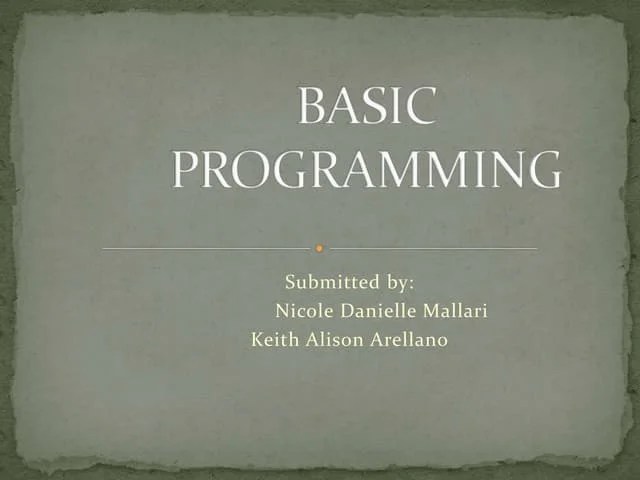 Basic Programming Concepts Pptx