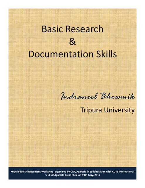 Basic Research Documentation Skills Pdf