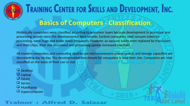 Basics Of Computers Classification Pptx
