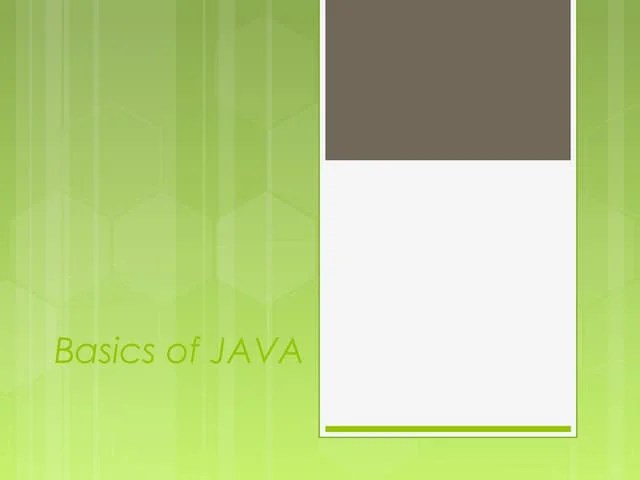 Basics Of Java 1 Ppt Programming Languages Computing