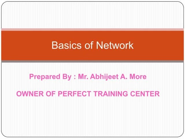 Basics Of Network Pptx