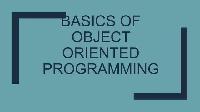 Basics Of Object Oriented Programming C Autosaved Pptx